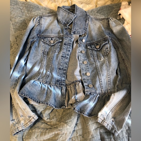 Blank NYC | Jackets & Coats | Jean Jacket With Ruffle Detailing | Poshmark